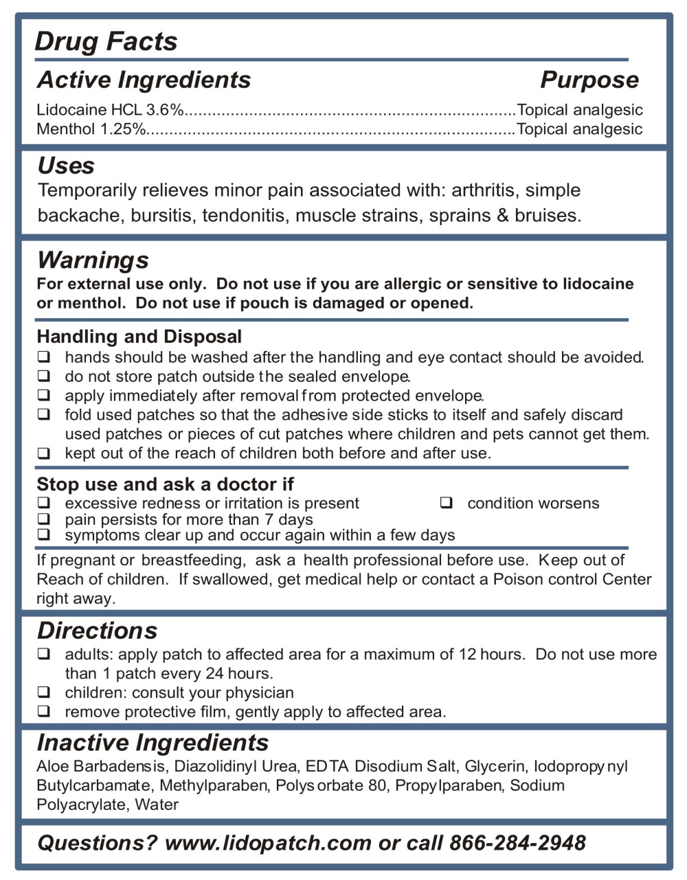 USAGE AND SAFETY – LidoPatch